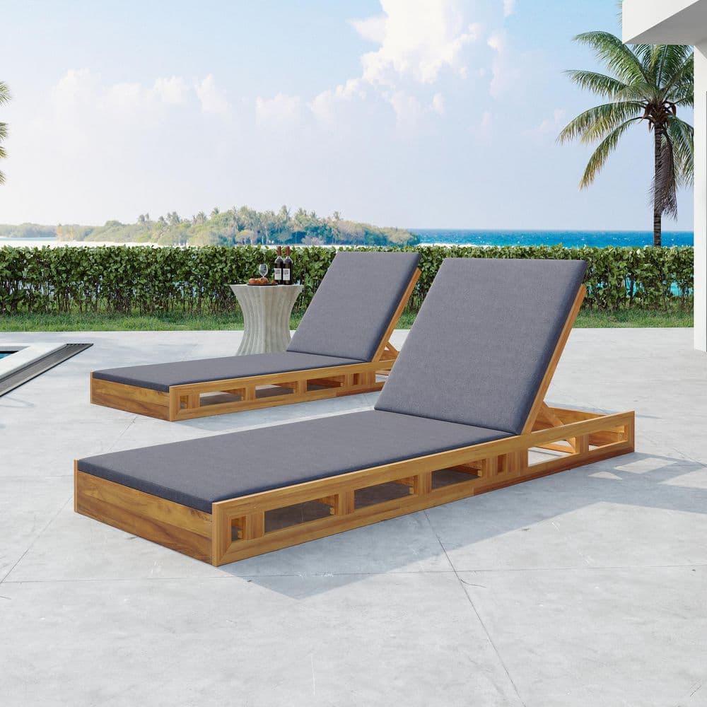 CHRISTOPHER KNIGHT HOME Gail Solid Wood Patio Outdoor Chaise Lounge ...