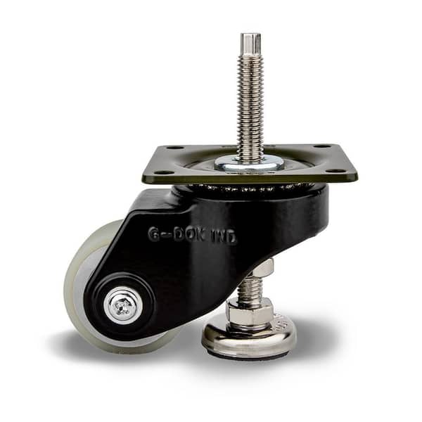 Foot Master GDH 2 in. Polyurethane Swivel Flat Black Plate Mounted ...