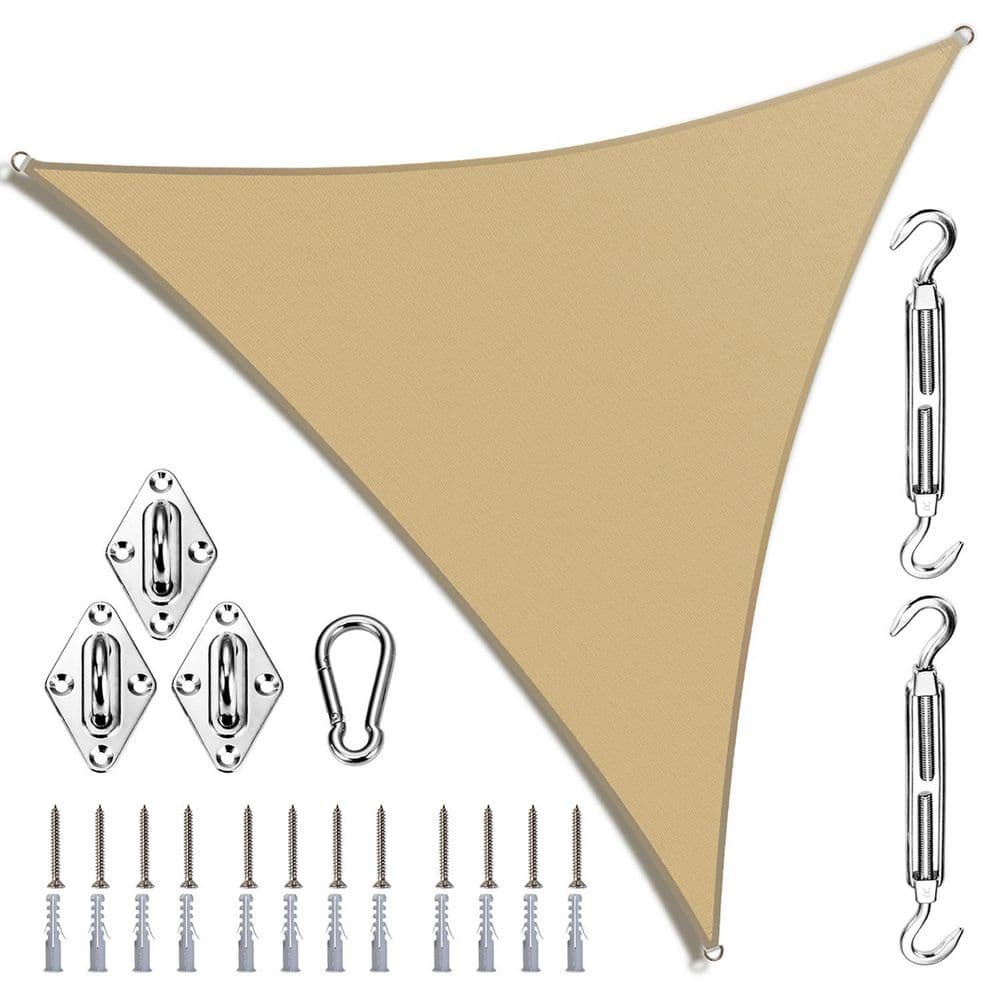 ROYAL SHADE 14 ft. x 14 ft. x 14 ft. Triangle Sun Shade Sail with ...