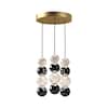 ALORA Onyx 3 Head 1 Light 28-Watt Natural Brass Integrated LED Pendant ...