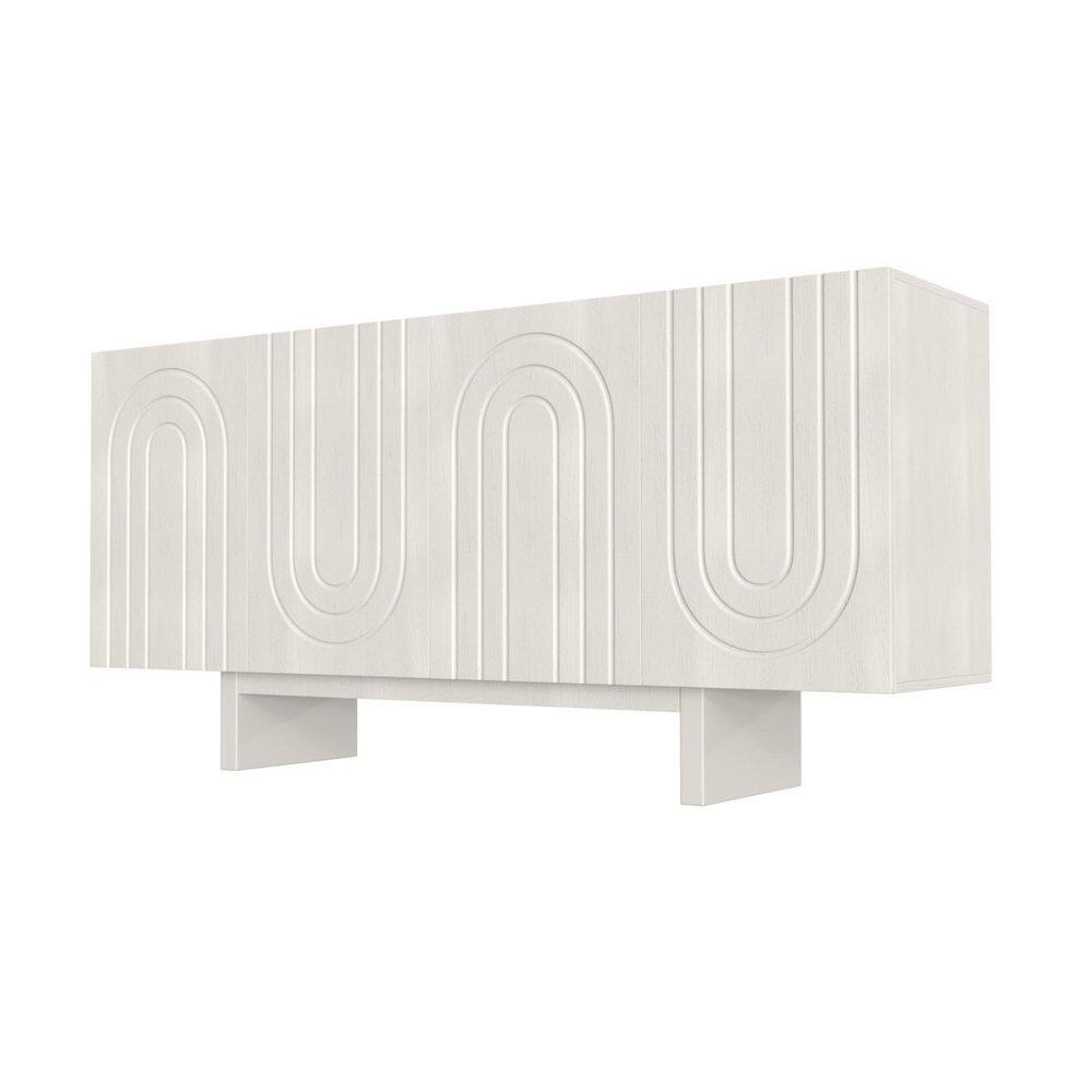 Clihome White MDF 63 in. W Sideboard Cabinet with 4-Doors CL-1659-K-GW ...