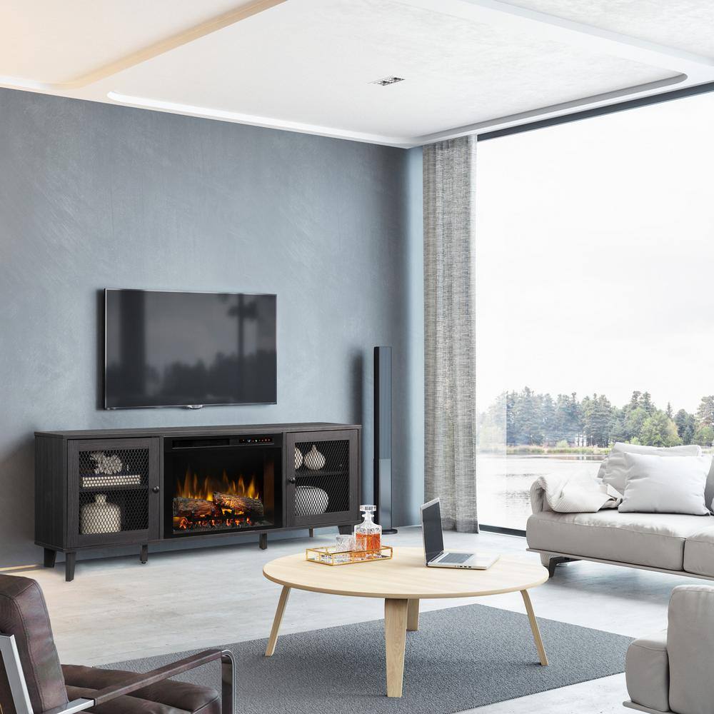 Dimplex Dean 65 in. Electric Fireplace with Glass Ember Bed in Wrought ...