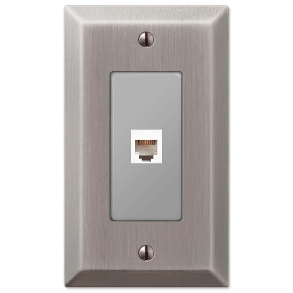 AMERELLE Metallic 1 Gang Phone Steel Wall Plate - Antique Nickel ...