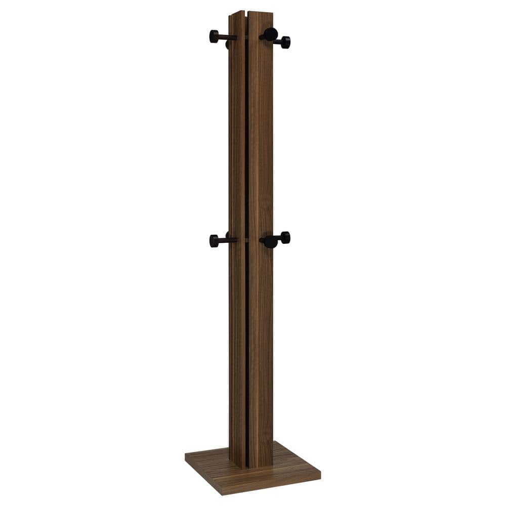 Coaster Rikkie Walnut Coat Rack Walnut with 8 Hooks 983281 - The Home Depot