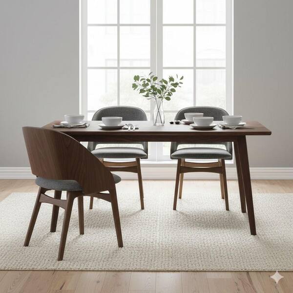 HOME IMPORTS EMPORIUM Gray Linen Side Chair Set of 2 with Minimalist ...