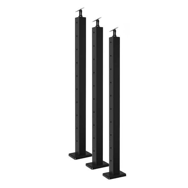 Afoxsos 10-15ft Stainless Steel Cable Railing Post Kit Black 36 Stair ...