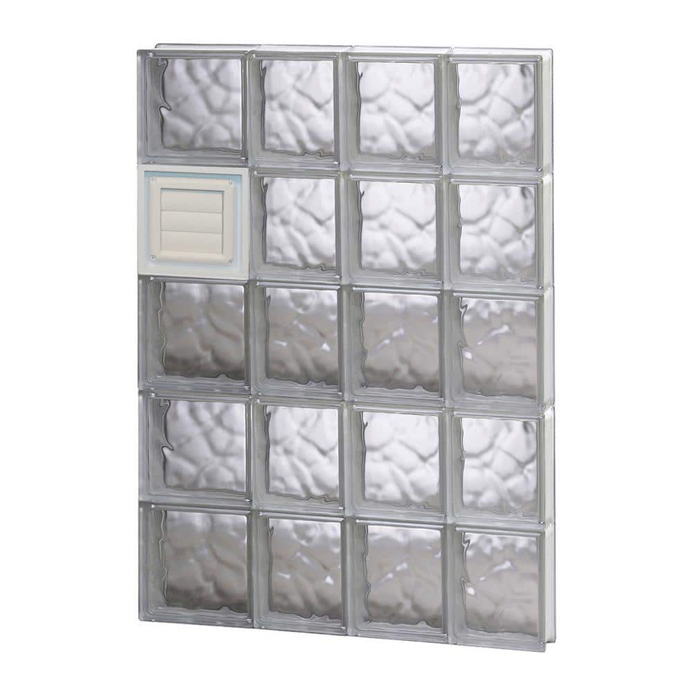 Clearly Secure 25 in. x 38.75 in. x 3.125 in. Frameless Wave Pattern ...