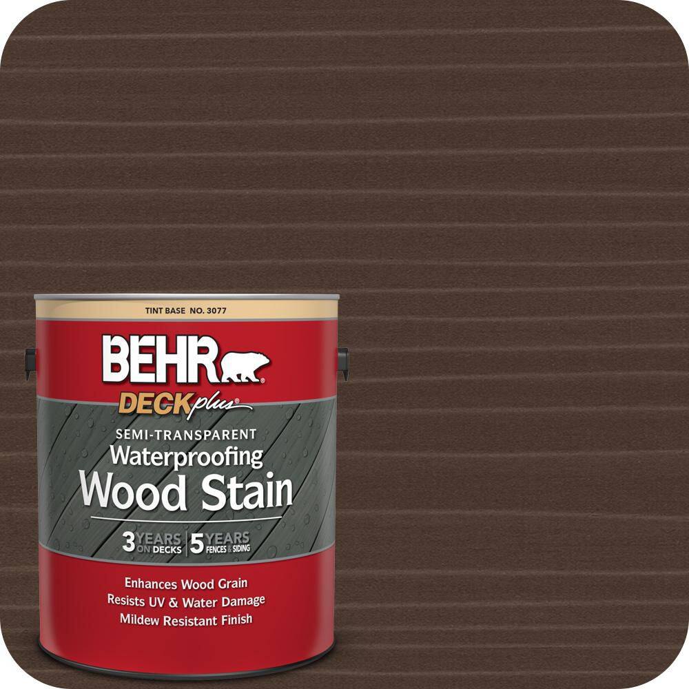 BEHR DECKplus 1 gal. #ST-201 English Brown Semi-Transparent ...