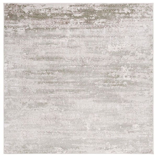 SAFAVIEH Meadow 7 ft. x 7 ft. Beige/Sage Distressed Abstract Square ...