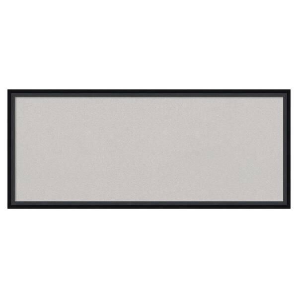 Amanti Art Lucie Black Wood Framed Grey Corkboard 31 in. x 13 in ...