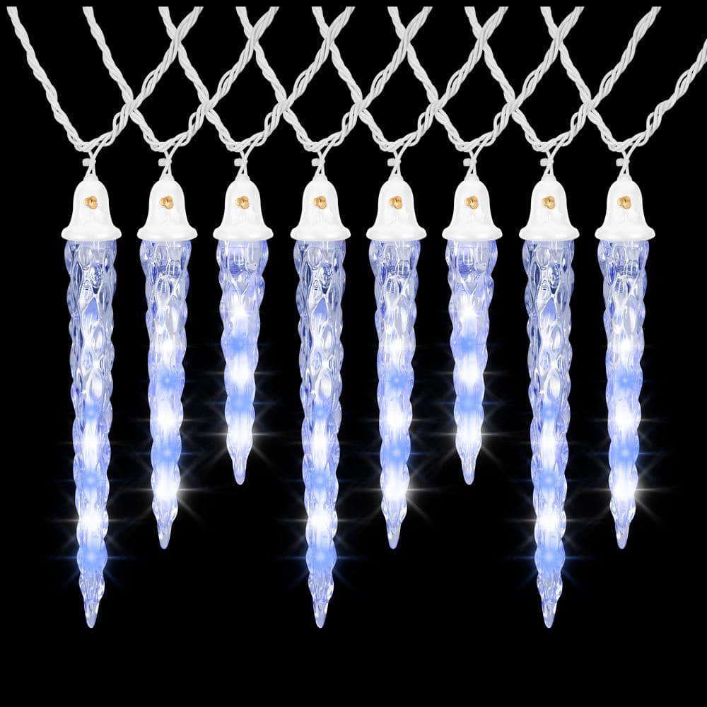LightShow 11 in. x 9 in. x 7 in. 8-Light LED Icy Blue/White Christmas ...