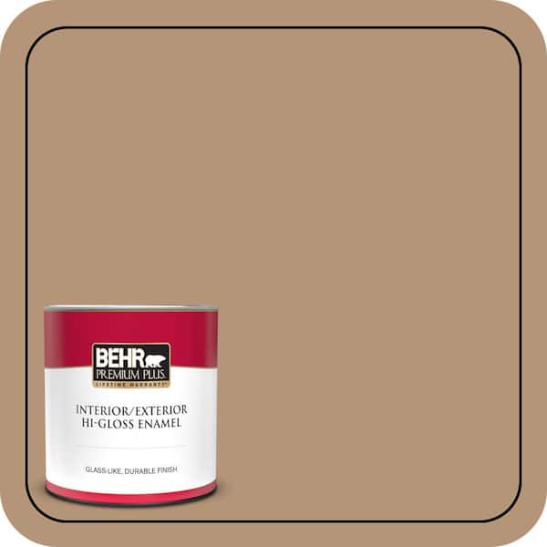 BEHR PREMIUM PLUS 1 qt. #280F-4 Burnt Almond Hi-Gloss Enamel Interior ...