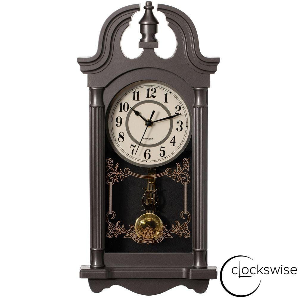 CLOCKSWISE Clockwise 20 in. Vintage-Inspired Plastic Grandfather Wall ...
