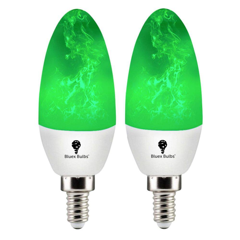 BLUEX BULBS 25-Watt Equivalent B11 Decorative LED Light Bulb in Red (2 ...