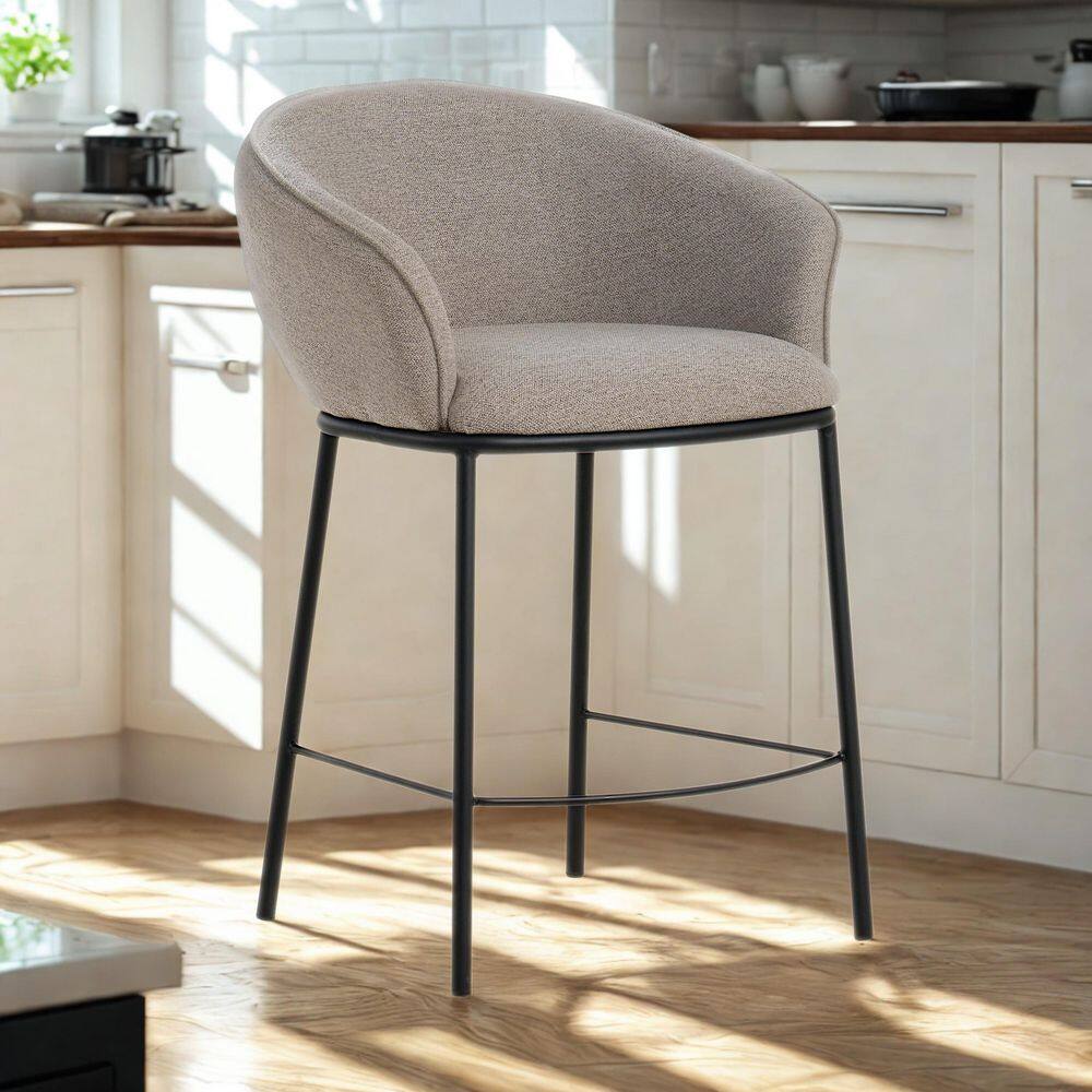 MR MODREST Rumi 26 in. Grey Metal Counter Stool 79820 - The Home Depot
