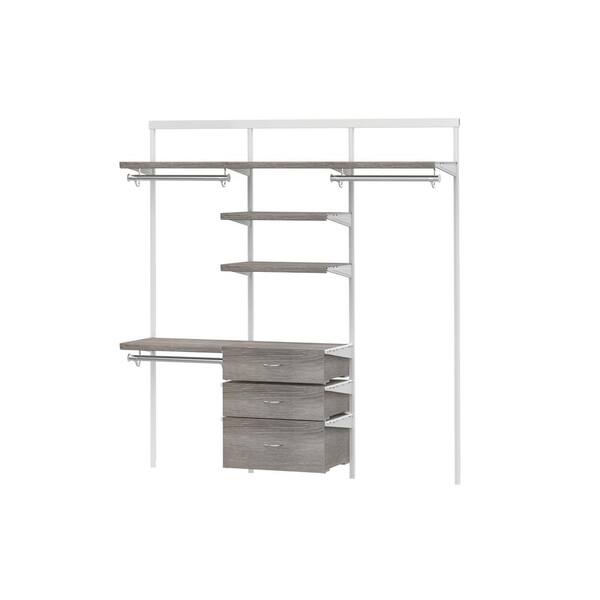 Everbilt Genevieve 6 ft. Gray Adjustable Closet Organizer Long and ...