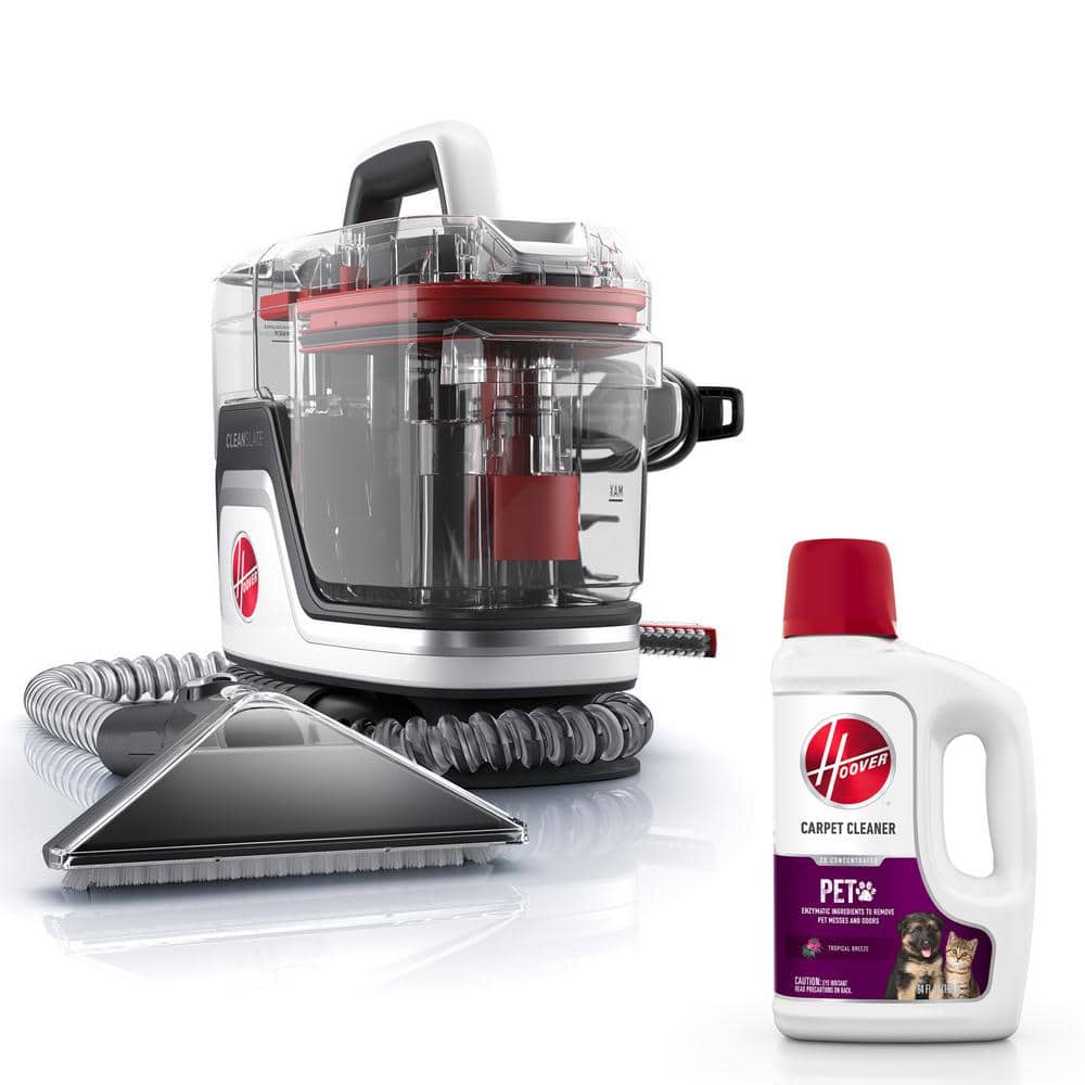 HOOVER CleanSlate Pro Portable Corded Spot Cleaner Machine for Carpet and Upholstery with 64 oz. Pet Carpet Cleaner Solution FH14020 AH30925 The Home Depot