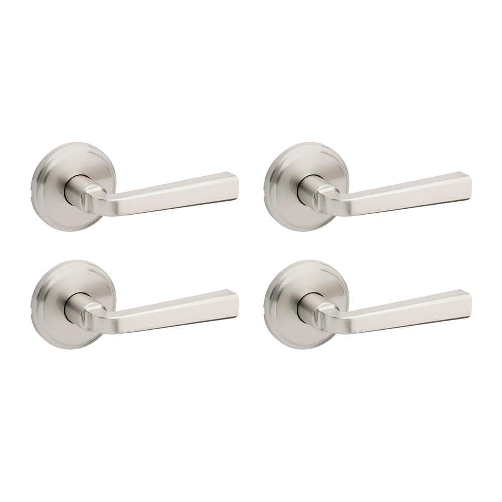 Kwikset Trafford Satin Nickel Reversible Round Straight Hall/Closet ...