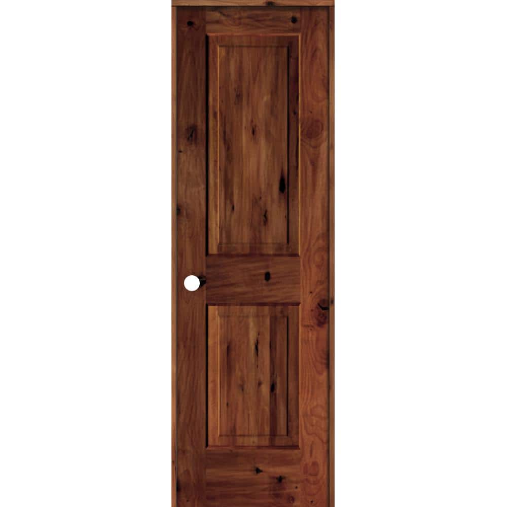 Krosswood Doors 18 in. x 96 in. Rustic Knotty Alder Wood 2-Panel Right ...