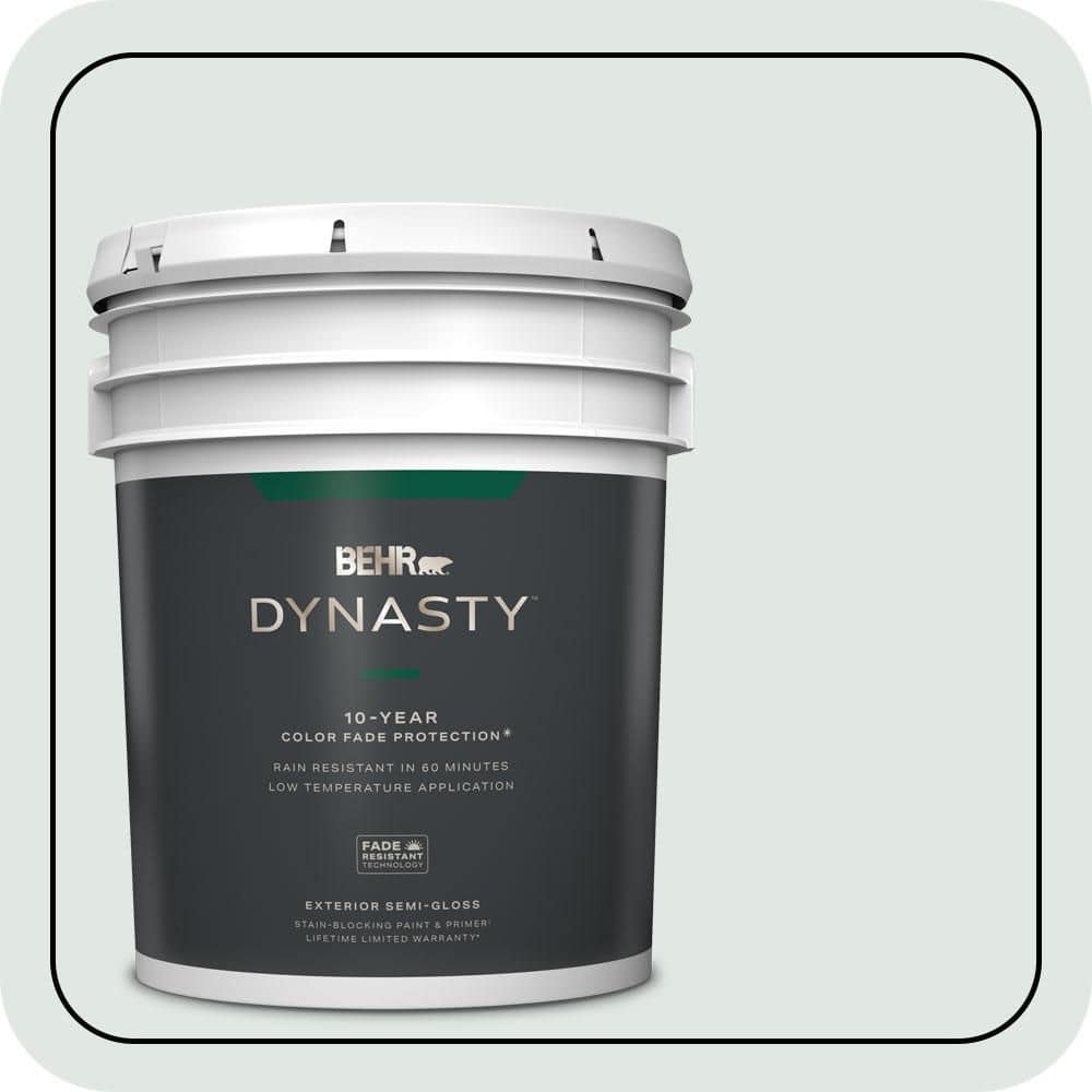 BEHR DYNASTY 5 gal. #490E-1 Glimmer Semi-Gloss Exterior Stain-Blocking ...