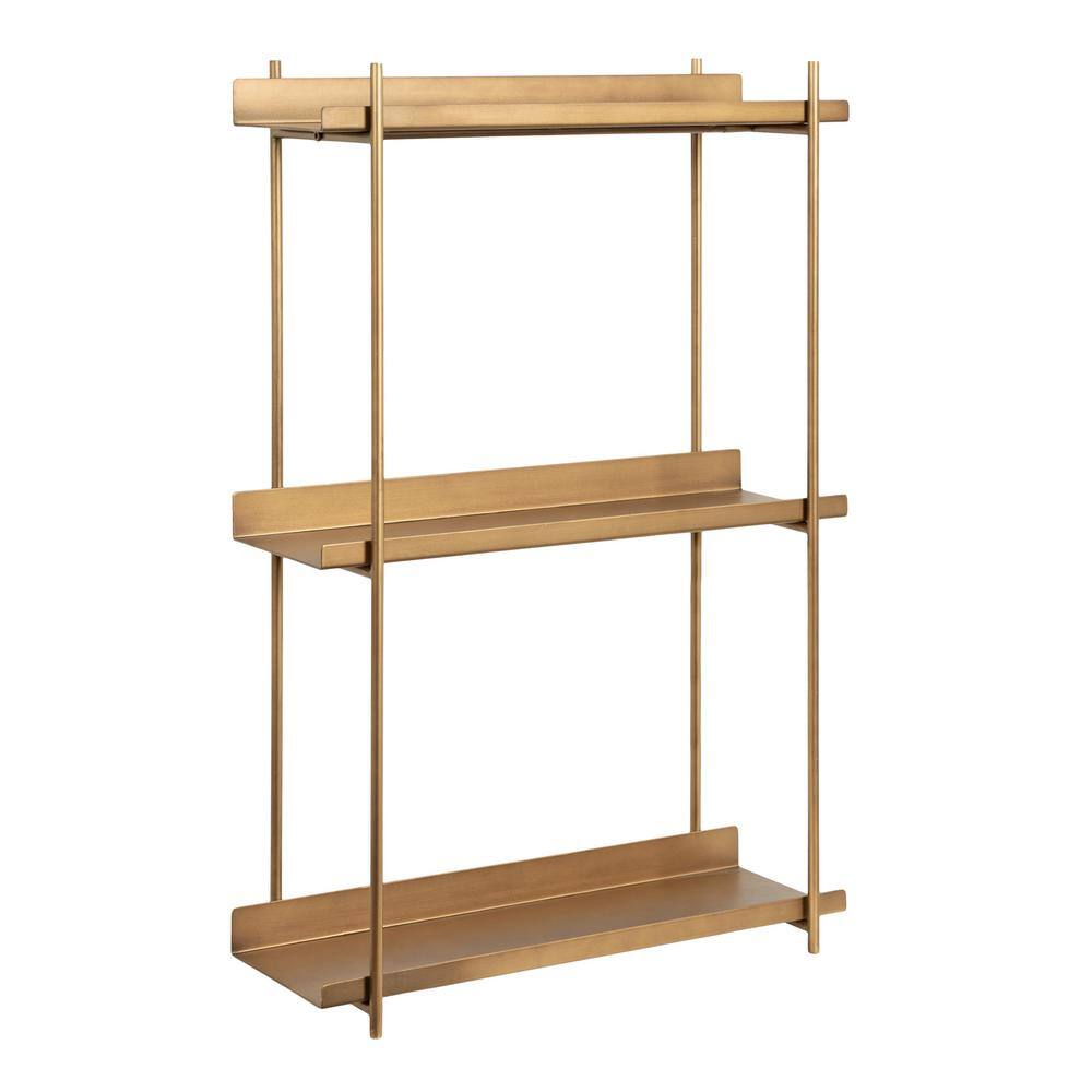 Kate and Laurel Dominic 20 in. W x 7 in. D Gold Metal Accent Shelf ...