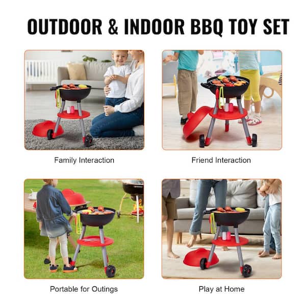 Kids Grill Playset Wooden BBQ Grill Playset For Kids – 42-Piece Toy ...