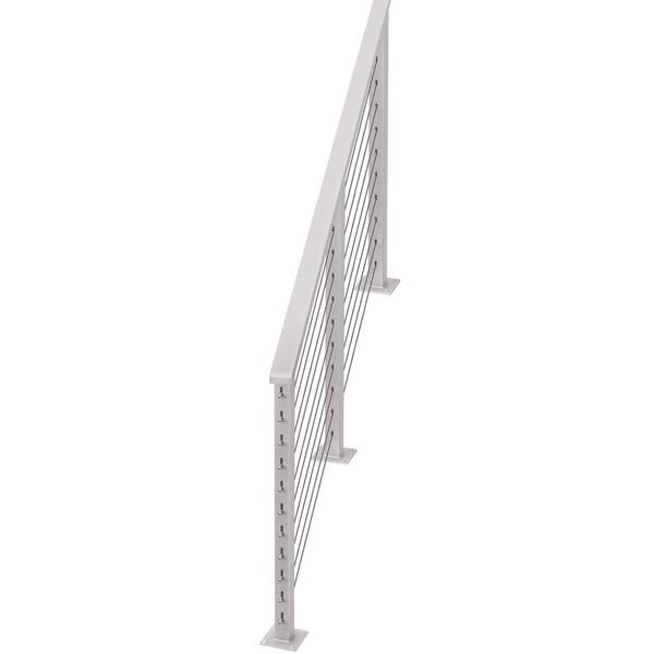 CityPost 8 ft. Stair Cable Railing in White CP-8-W-S - The Home Depot