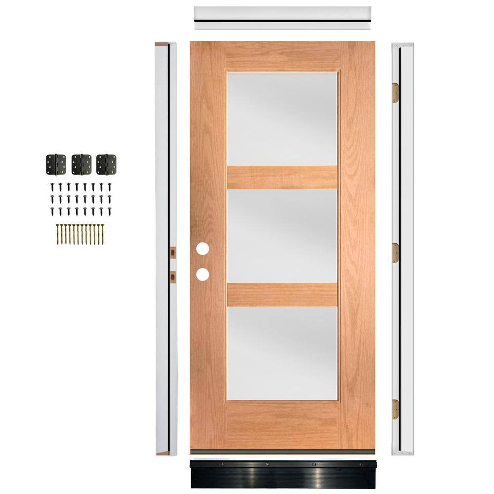 Krosswood Doors RTA Modern 36 in. x 80 in. 3-Lite Right-Hand Inswing ...