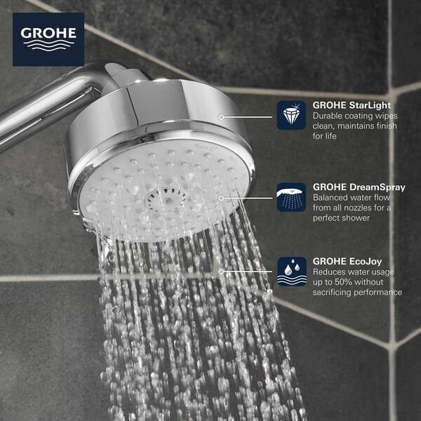Reviews for GROHE Tempesta 4-Spray Patterns with 1.75 GPM 4 in. Wall ...