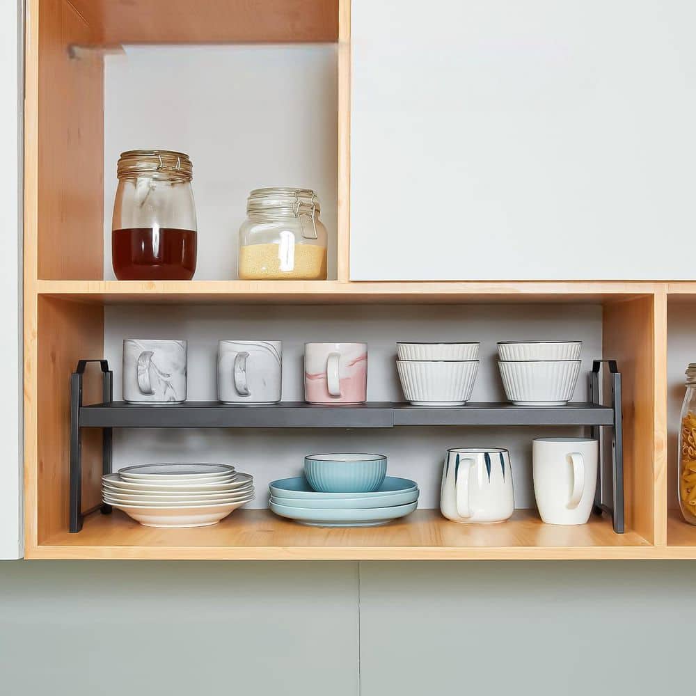 Adrinfly Expandable Kitchen Cabinet Shelf Organizer Set of 2 Adjustable ...