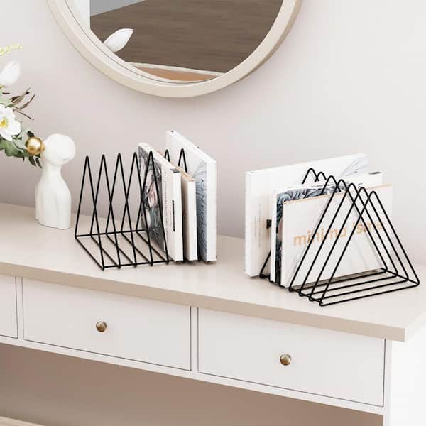 Black 7.4 in × 7.1 in metal wire desk Magazine Rack Type ，Office File ...
