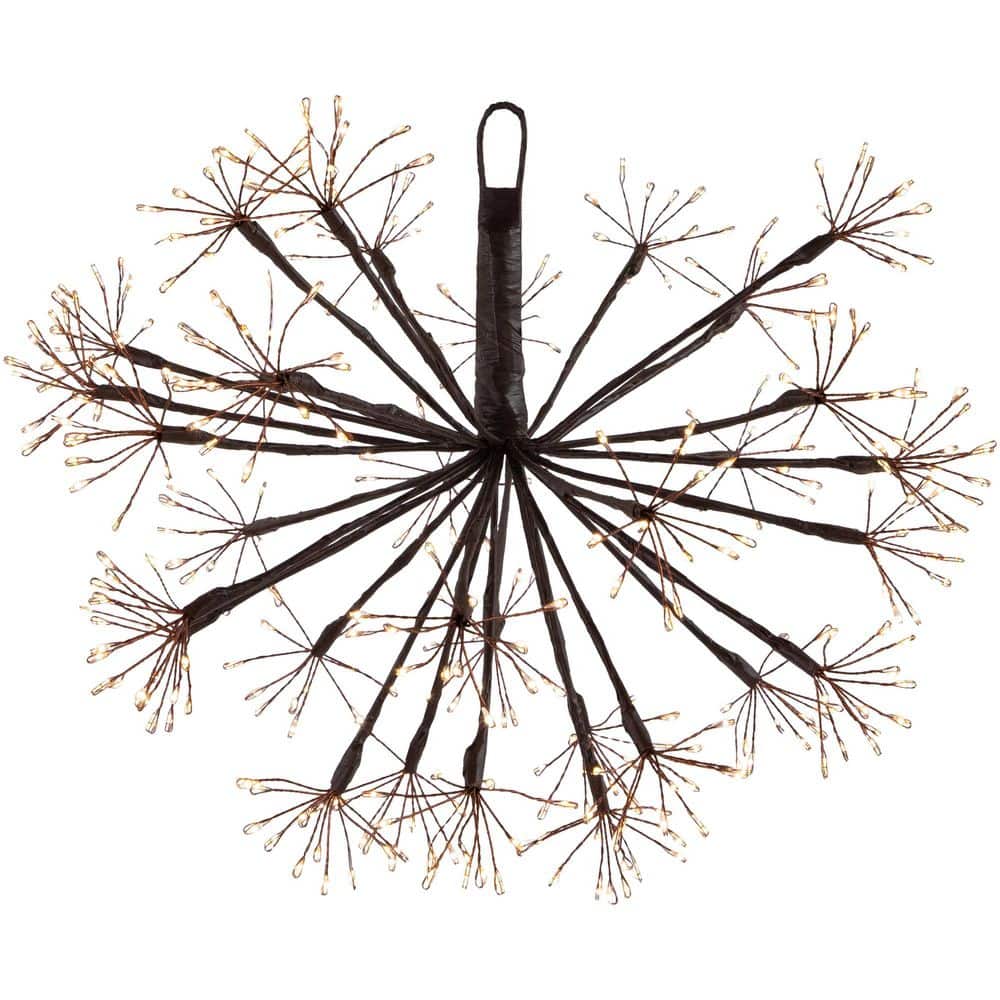 Northlight 12 in. Pre-Lit LED Brown Christmas Ball Decoration-Warm ...
