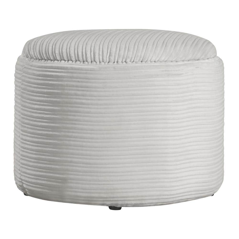 OSP Home Furnishings Brayfield Polyester Storage Ottoman in Taupe Cord ...