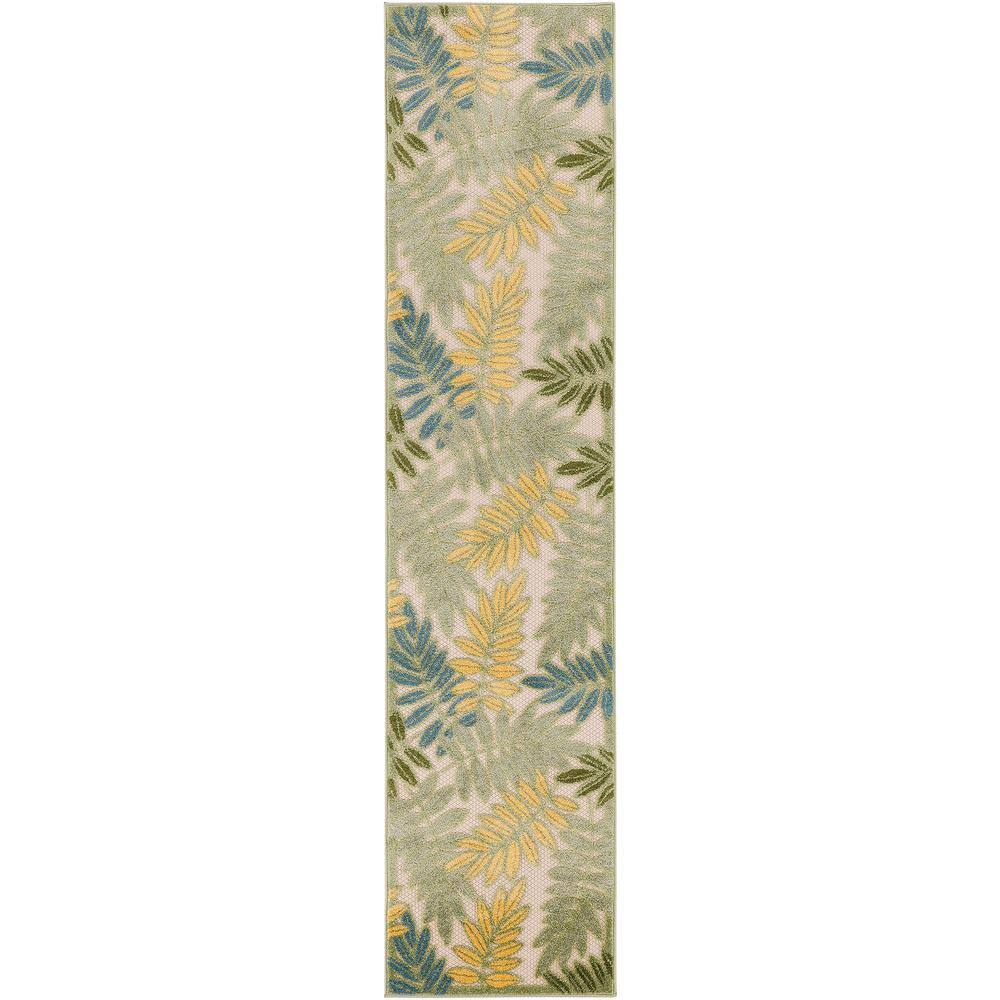 Nourison Aloha Green Multicolor 2 ft. x 8 ft. Floral Contemporary ...
