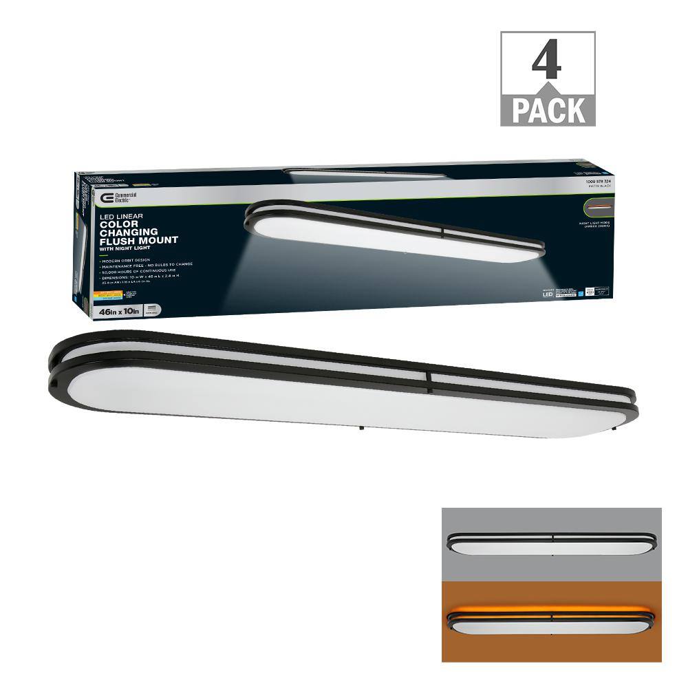 Reviews for Commercial Electric 46 in. x 10 in. Matte Black Orbit LED ...
