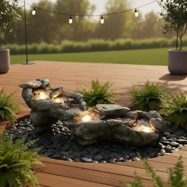 Reviews for Alpine Corporation 51 in. Tall 3-Tier Cascading Waterfall ...
