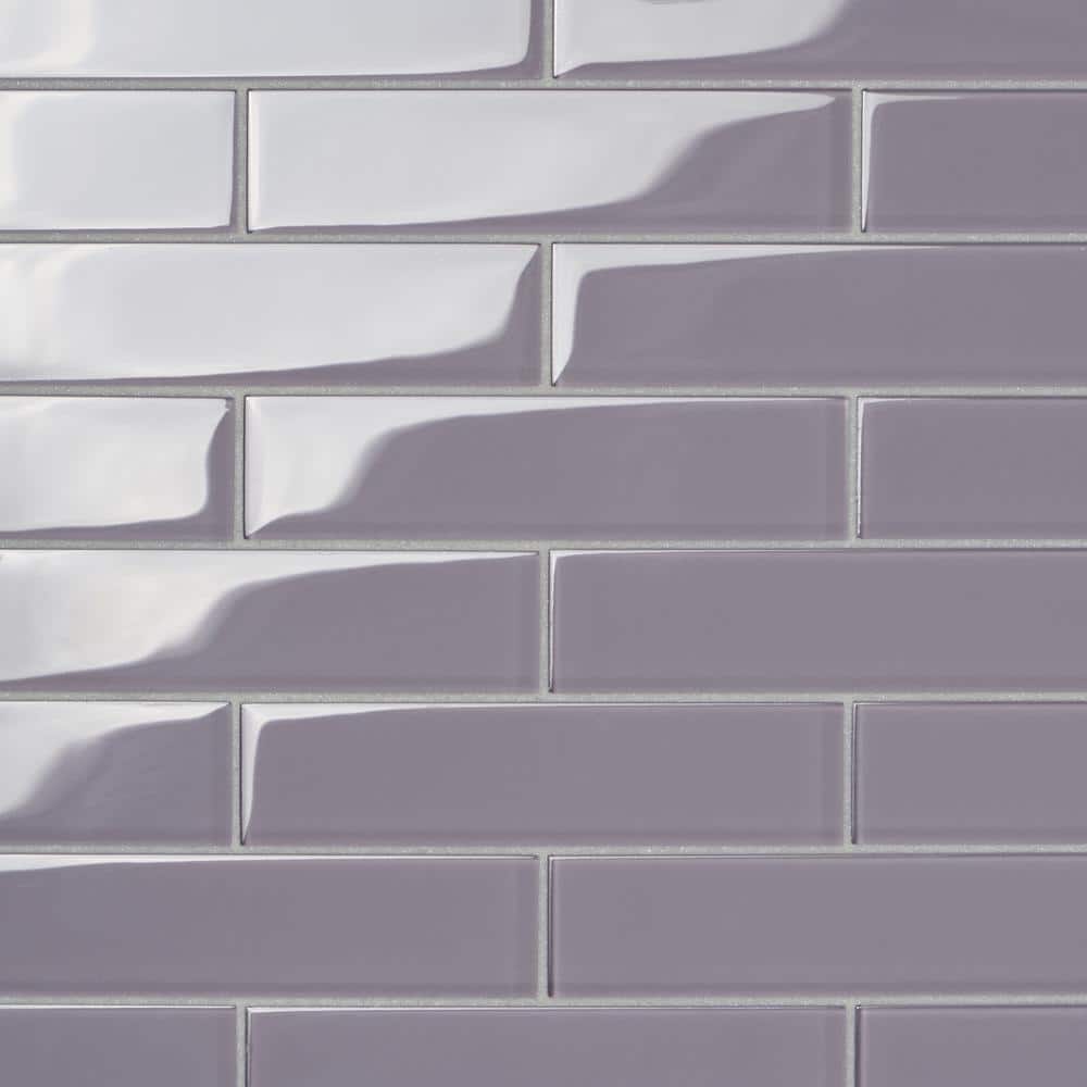 Ivy Hill Tile Contempo Grey 2 in. x 0.31 in. Polished Glass Wall Tile ...
