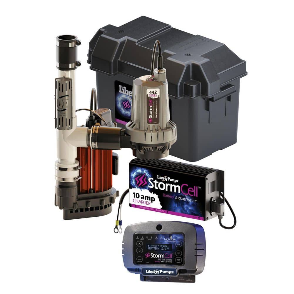 Liberty Pumps PC Series 1/3 HP Sump Pump System with Battery Backup ...