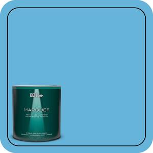 BEHR PREMIUM PLUS 8 oz. #540B-5 Riviera Blue Flat Interior/Exterior ...