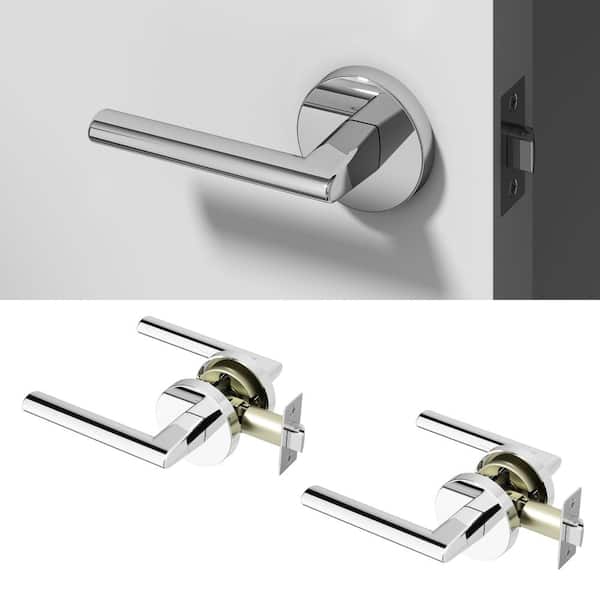 Okun Brio Metal Chrome Passage Hall/Closet Round Door Handle with Round ...