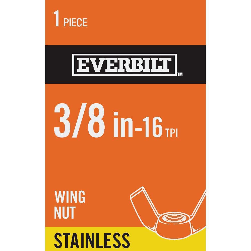 Everbilt 3/8 in.-16 Stainless Steel Wing Nut 828811 - The Home Depot