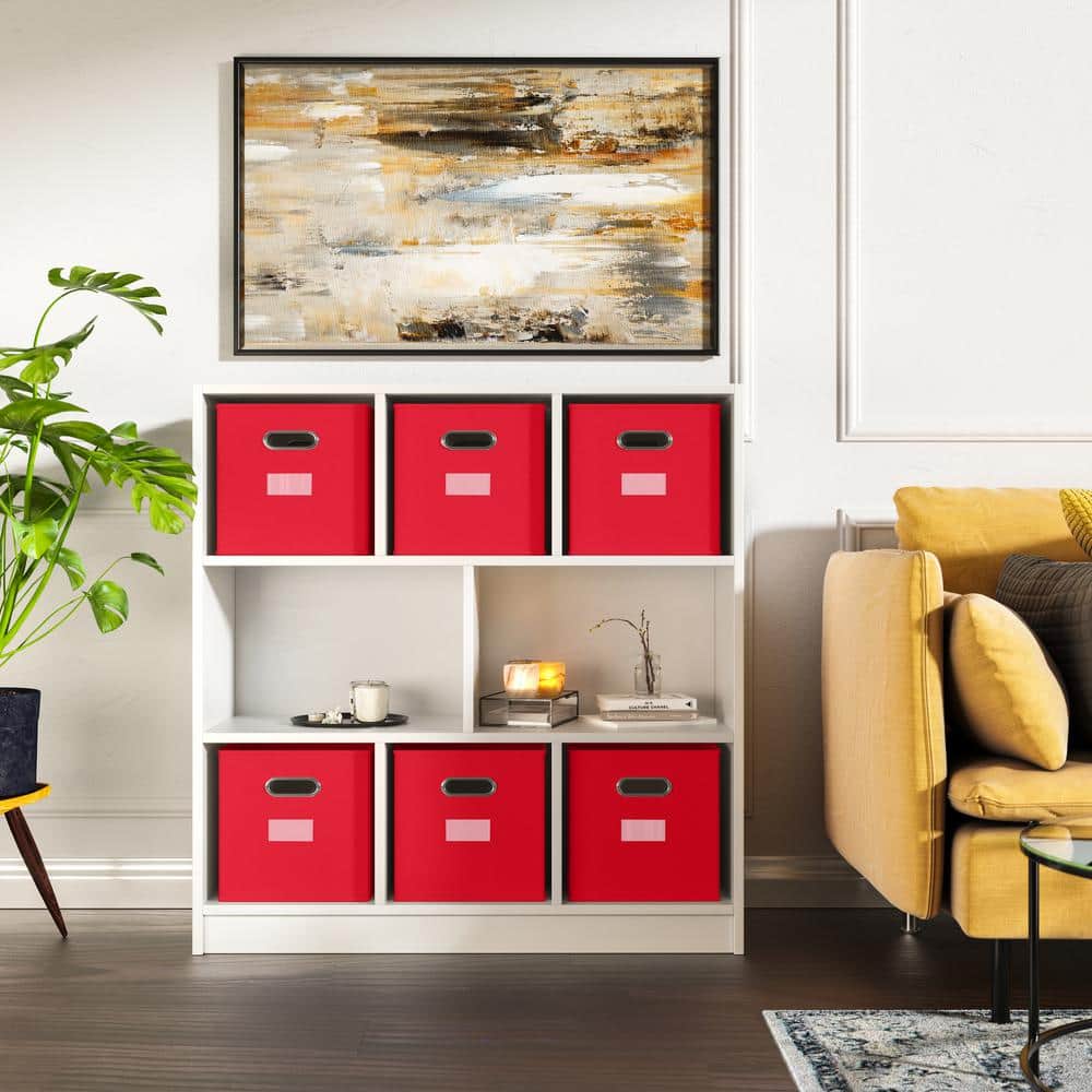 Ornavo Home 6-Pack Foldable Fabric Storage Cube Bins Shelf Basket with ...