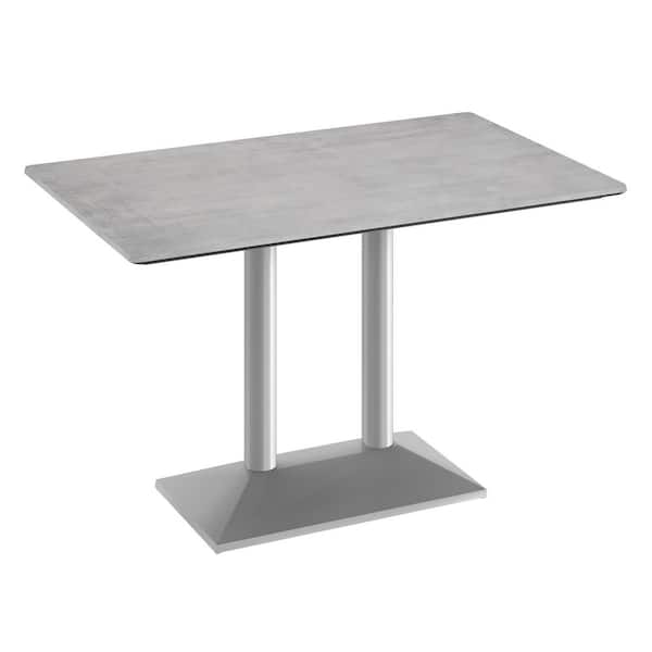 Carnegy Avenue Acadia Gray Faux Concrete/Silver Base Wood 48 in ...