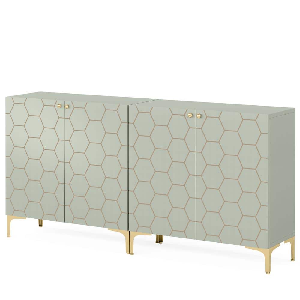 BYBLIGHT Ahlivia Light Cyan Wood 63 in. Modern Sideboards Buffet ...