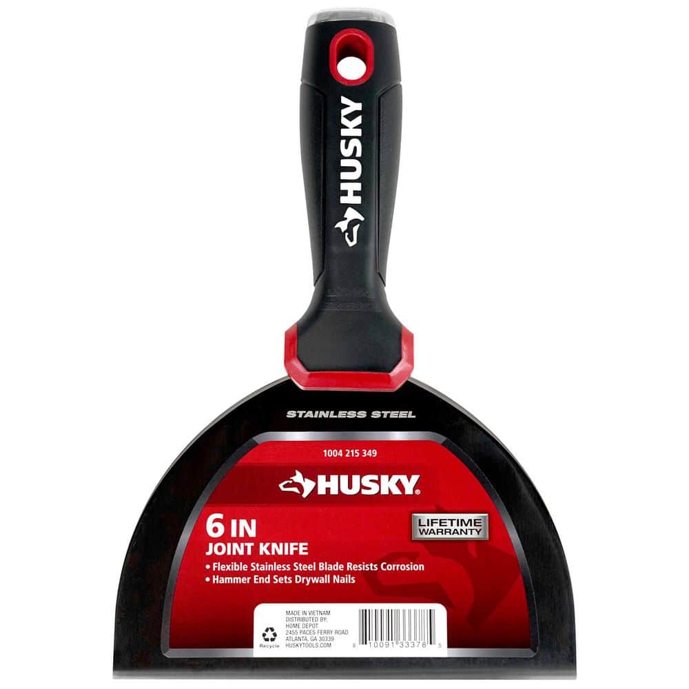 Husky 6 in. Stainless Steel Hammer-End Joint Knife with Soft Grip ...