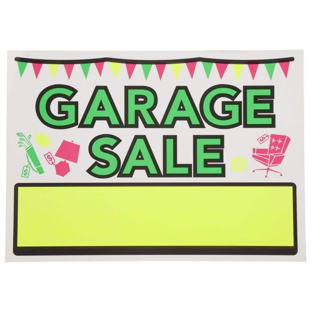 Everbilt 10 in. x 14 in. Vinyl Garage Sale Yard Sign 31084 - The Home Depot