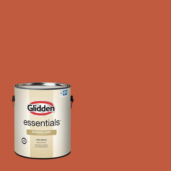 Glidden Essentials 1 gal. PPG1192-7 Tabasco Satin Exterior Paint ...
