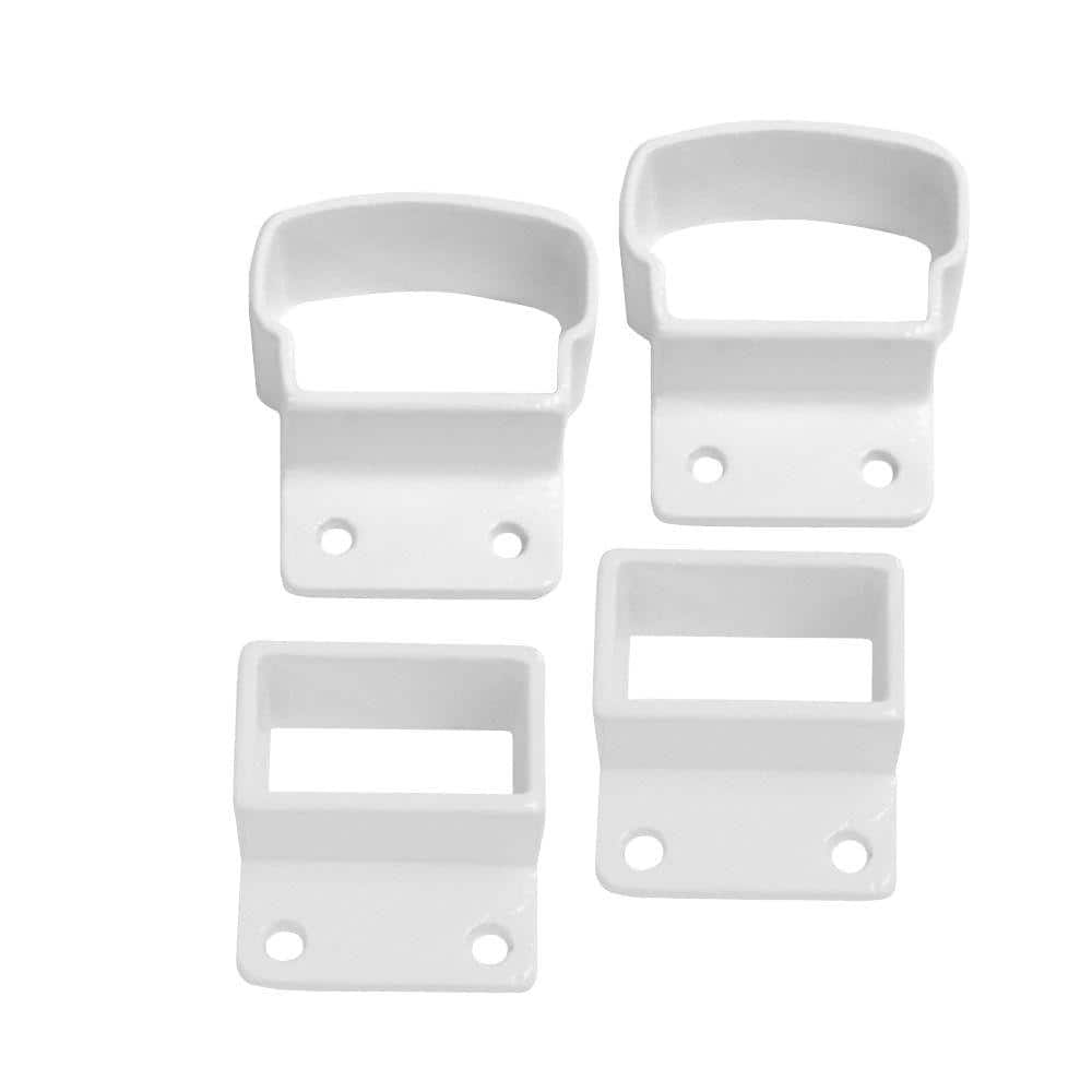 EZ Handrail 2.75 in. White Top and Bottom Post Mount Kit EZTBPM2W - The ...