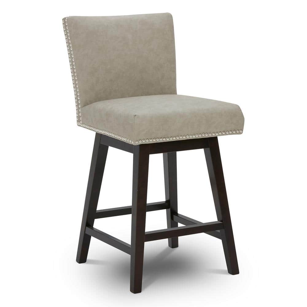 Spruce & Spring Frank 26 in. Stone Grey High Back Solid Wood Frame ...