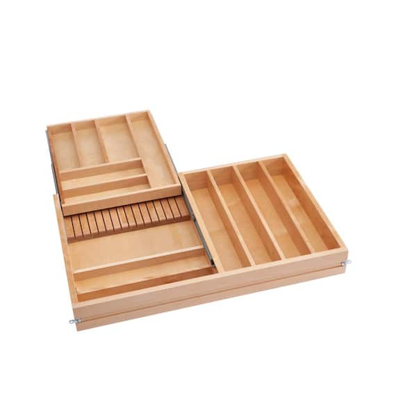 Rev-A-Shelf 4.38 in. H x 33 in. W x 22.18 in. D Double Tiered Cutlery ...